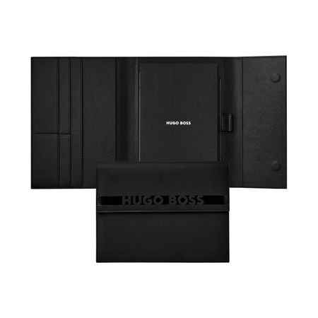Hugo Boss Folder A5 Cloud Matte Black- kangarucci.com.cy