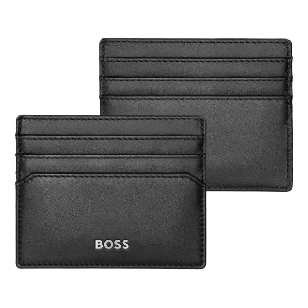 Boss Card Holder Classic Smooth Black- kangarucci.com.cy