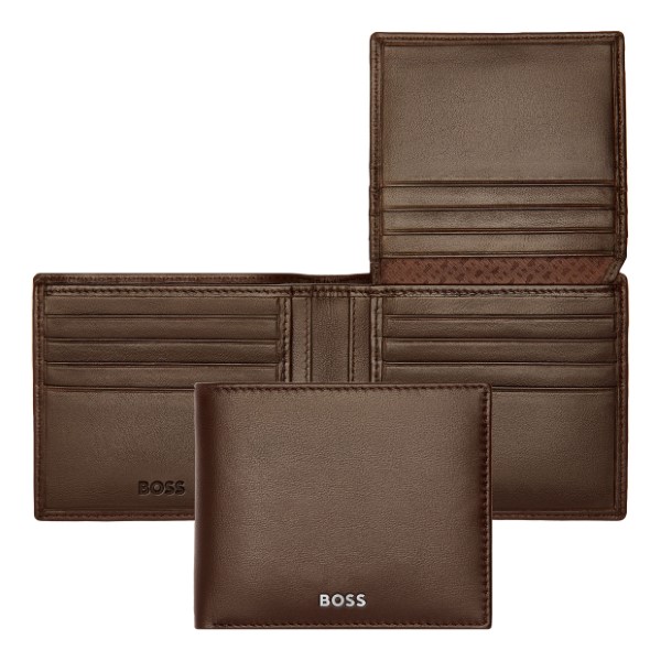 HUGO BOSS Wallet with flap Classic Smooth Brown- kangarucci.com.cy