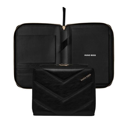 HUGO BOSS CONFERENCE FOLDER ZIP A5 TRIGA BLACK- kangarucci.com.cy